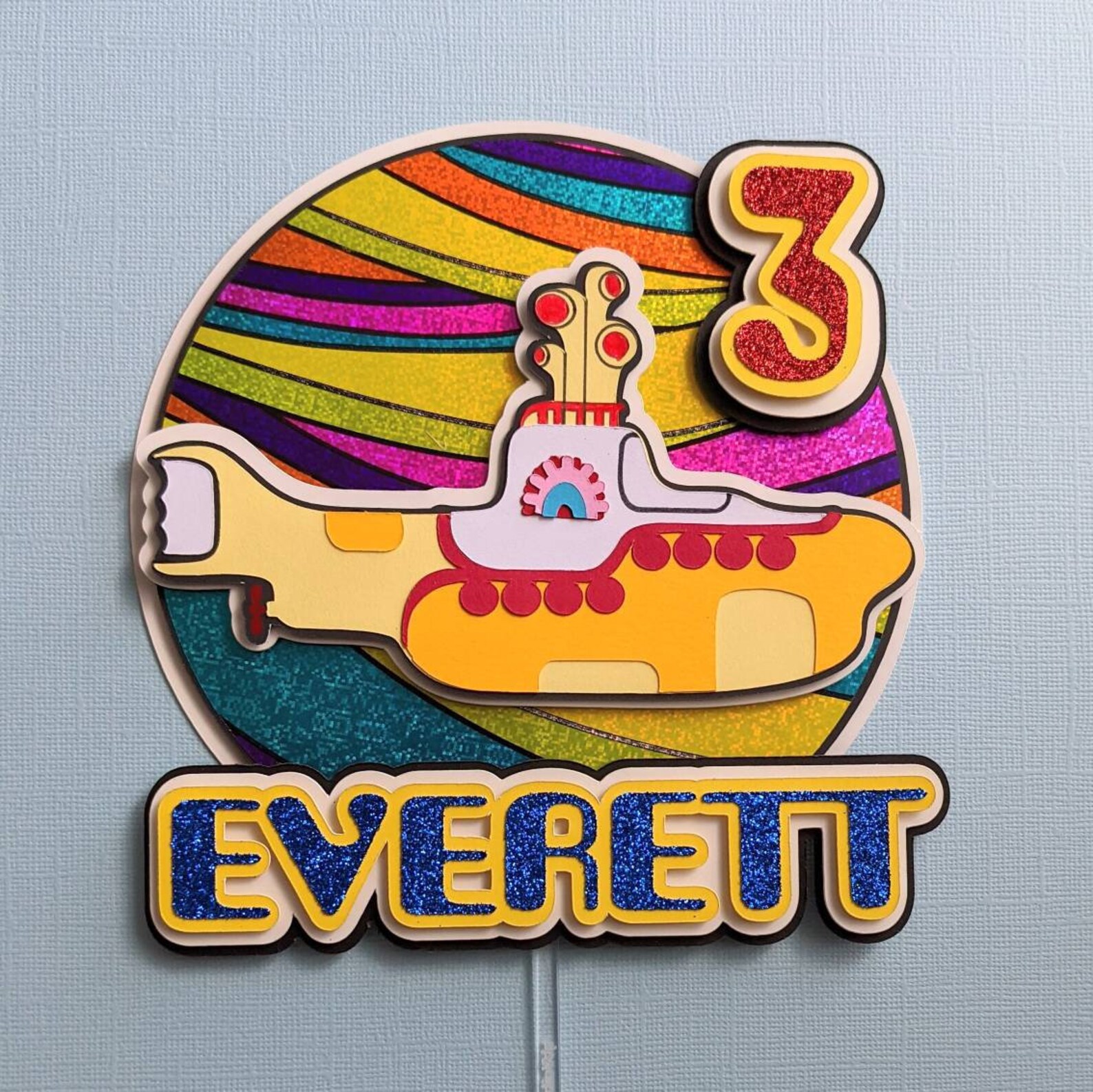 Yellow Submarine Cake Topper the Beatles Themed Birthday | Etsy