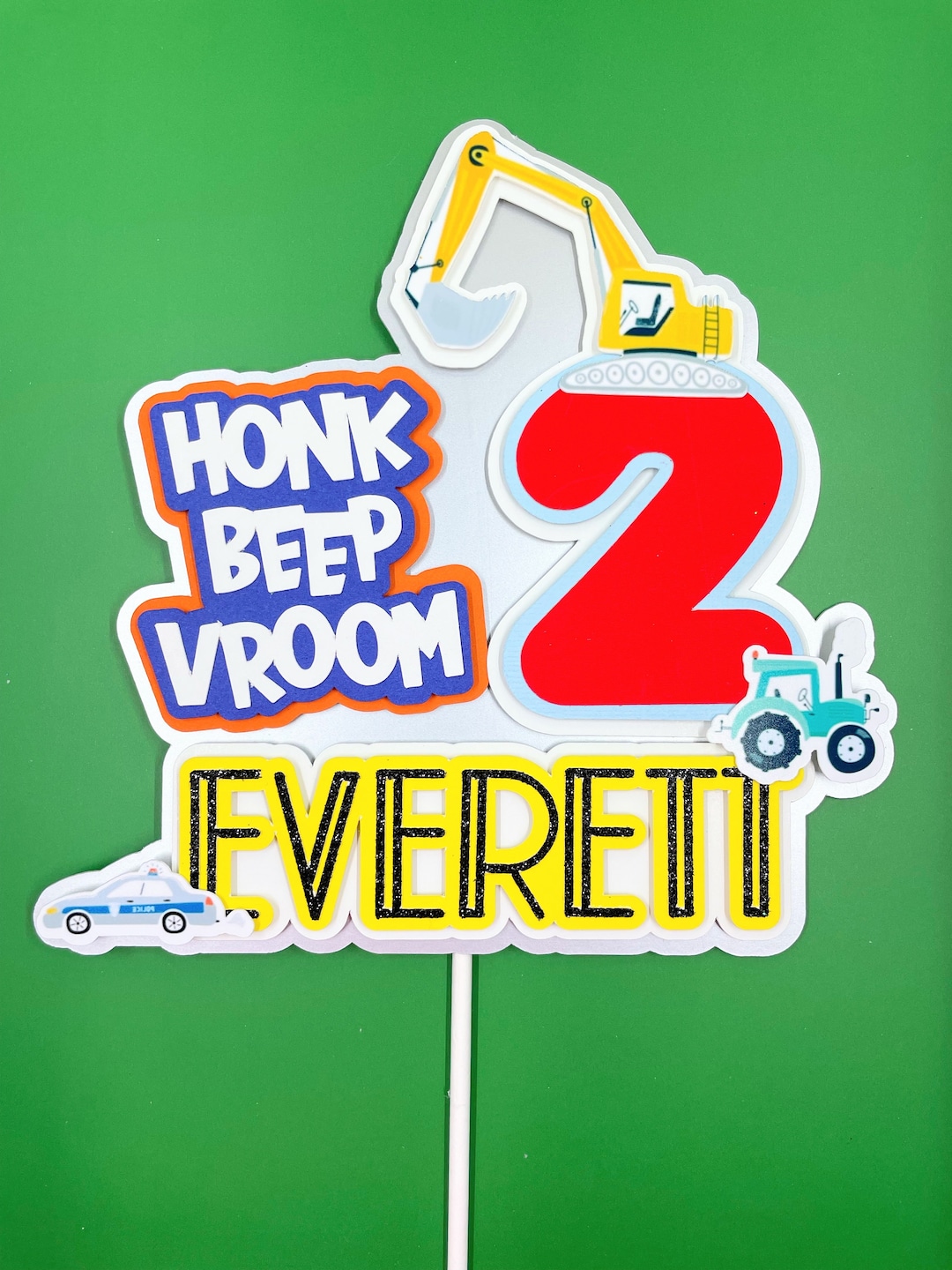 Honk Beep Vroom Cake Topper - Transportation Themed Birthday Party ...