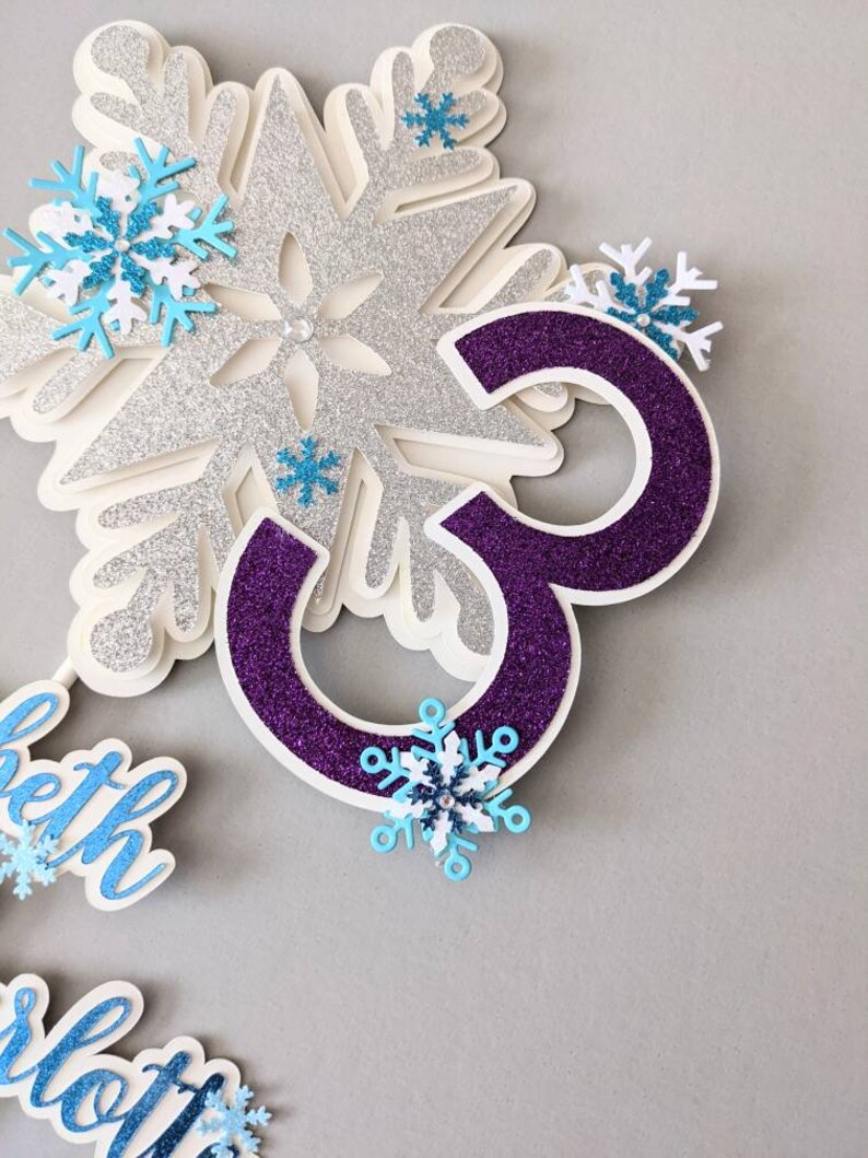 Frozen Snowflake Cake Topper Handmade Frozen Party Girl - Etsy