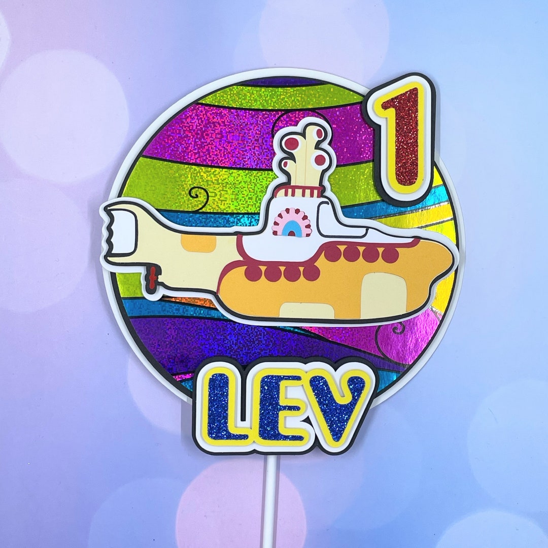 Yellow Submarine Cake Topper the Beatles Themed Birthday - Etsy