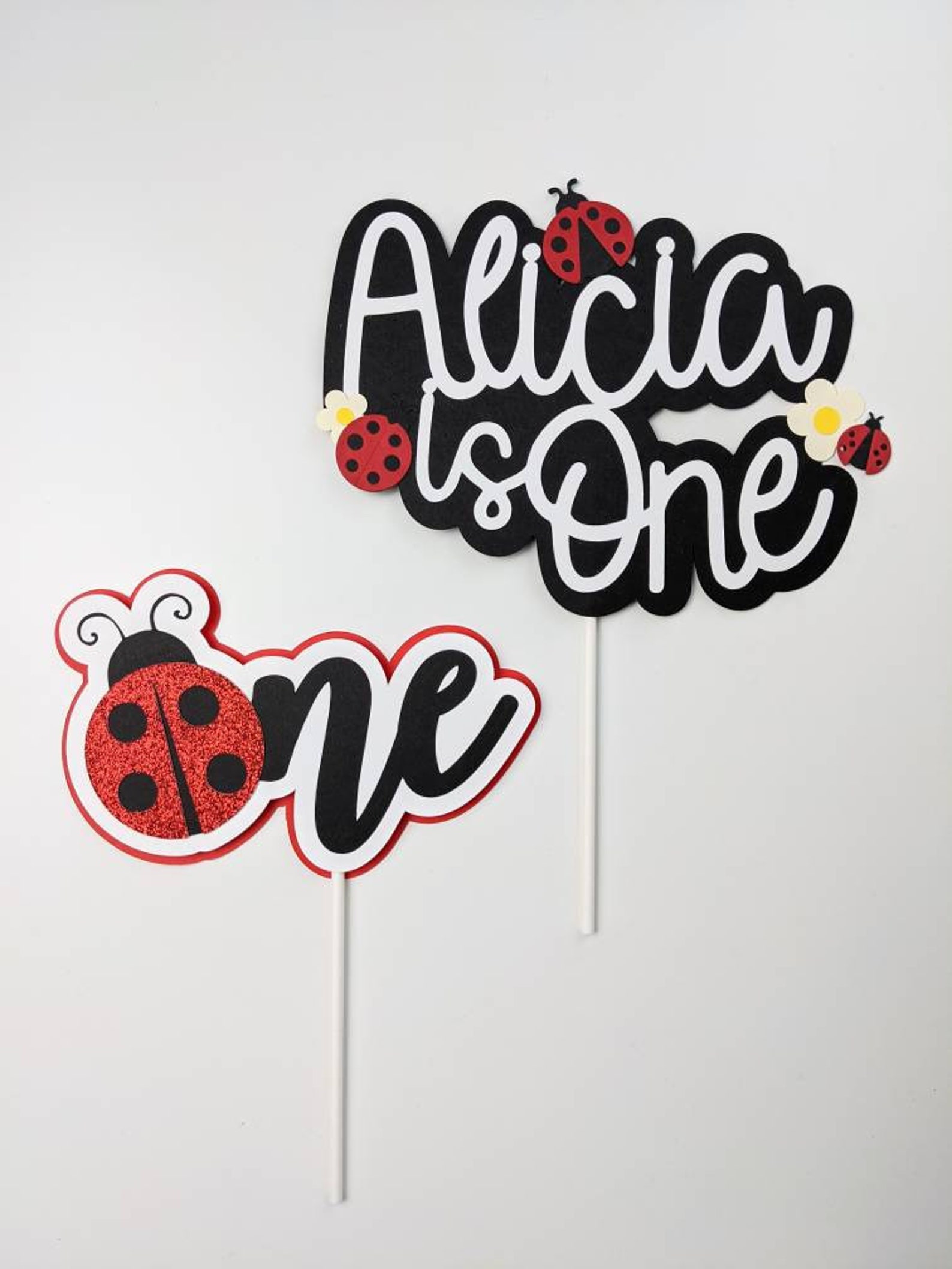 Ladybug cake topper Ladybug ONE cake topper Name is One | Etsy