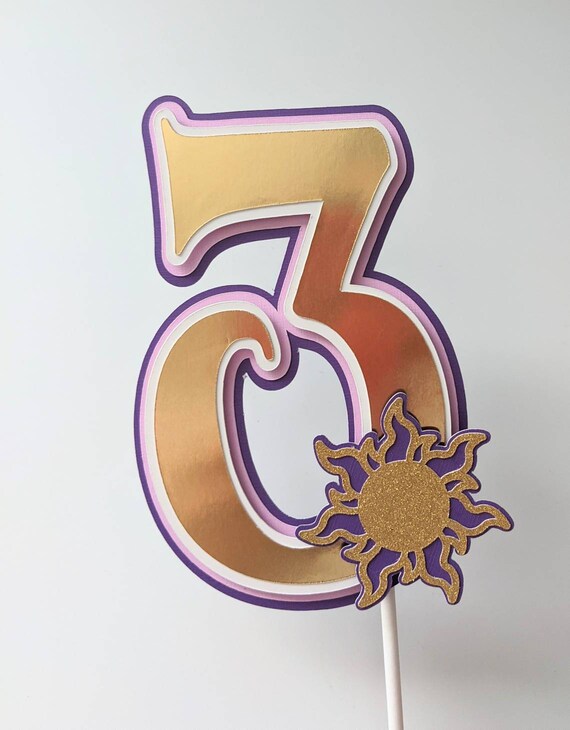 Tangled Number Age Cake Topper Rapunzel Birthday Party - Etsy
