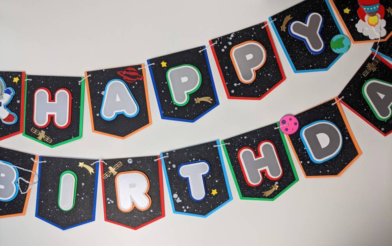Space Astronaut Birthday Banner Outer Space Party - Etsy