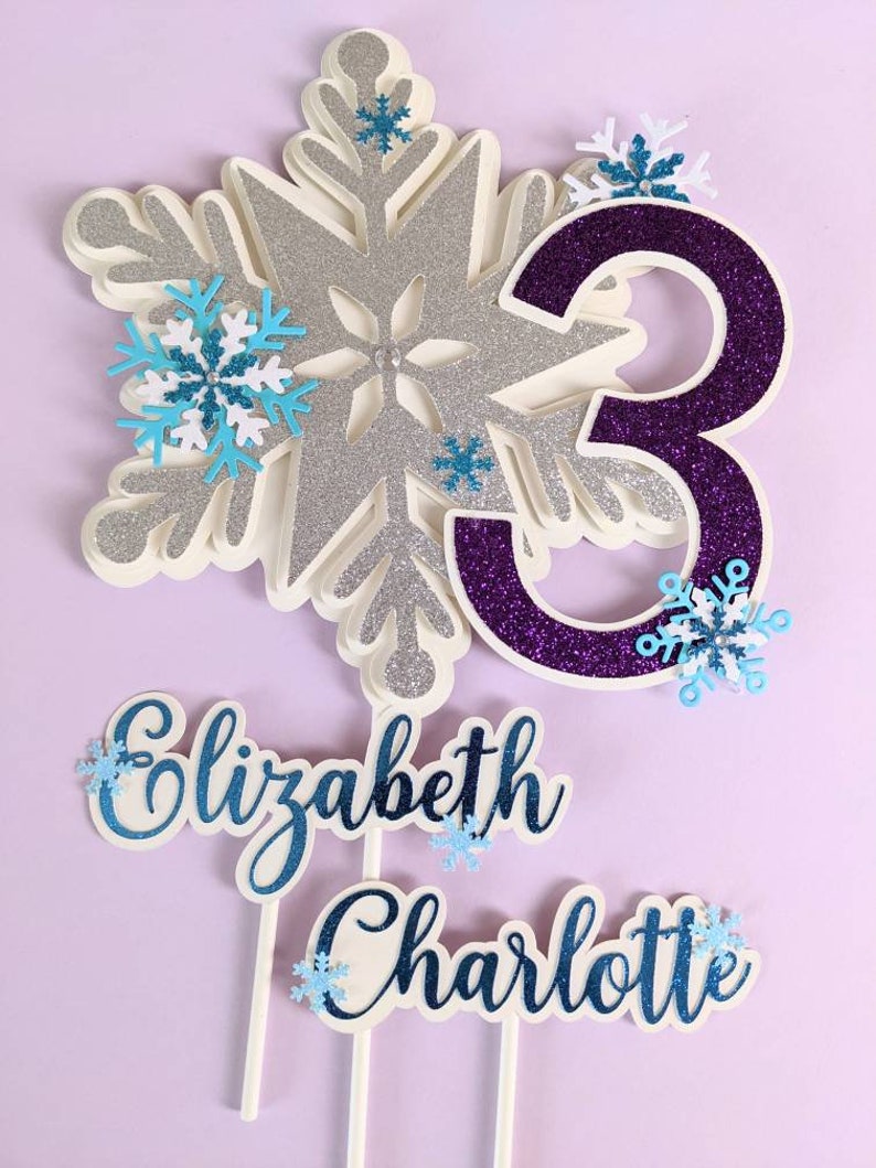 Frozen Snowflake Cake Topper Handmade Frozen Party Girl - Etsy