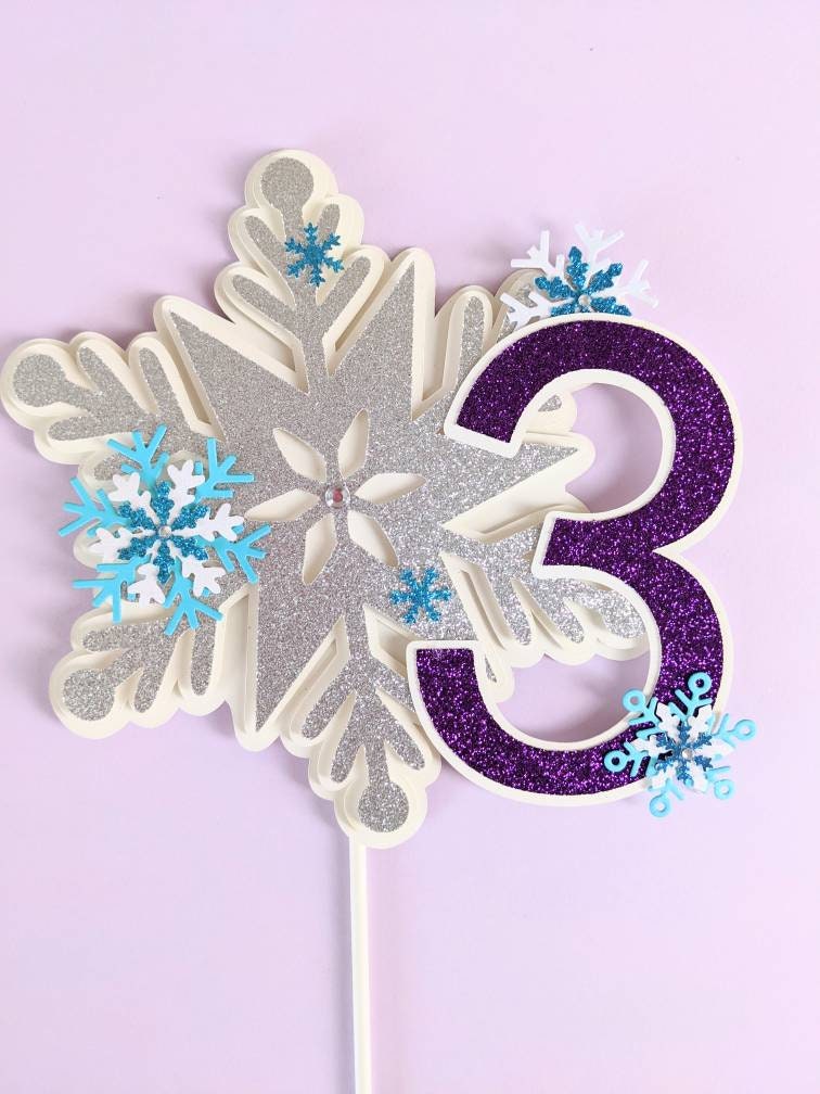 Frozen Snowflake Cake Topper Handmade Frozen Party Girl - Etsy