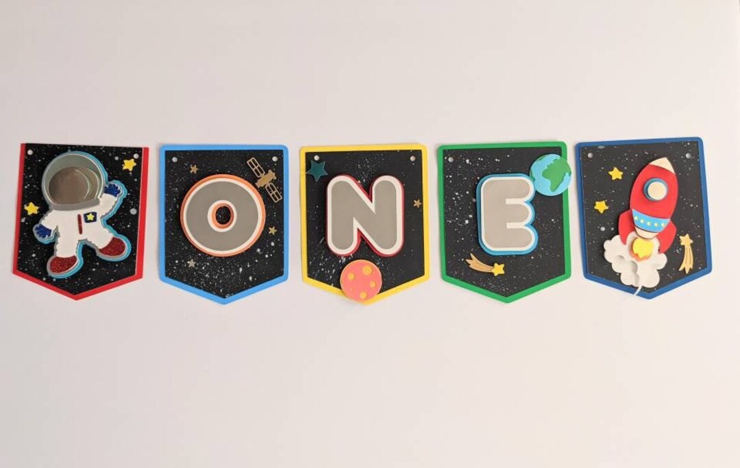 Space Astronaut Birthday Banner - Outer Space Party - Astronaut Themed ...
