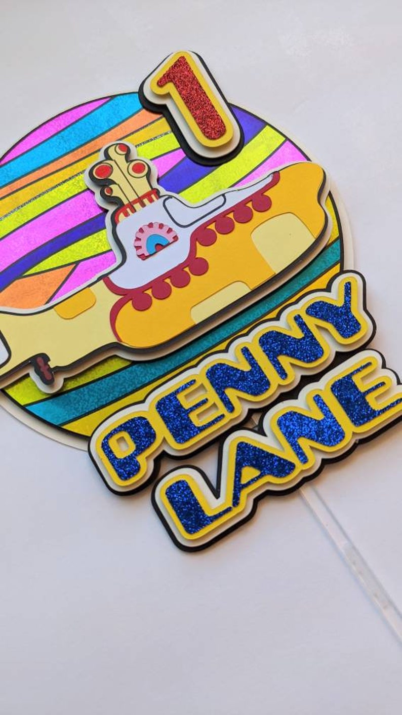 Yellow Submarine Cake Topper the Beatles Themed Birthday - Etsy