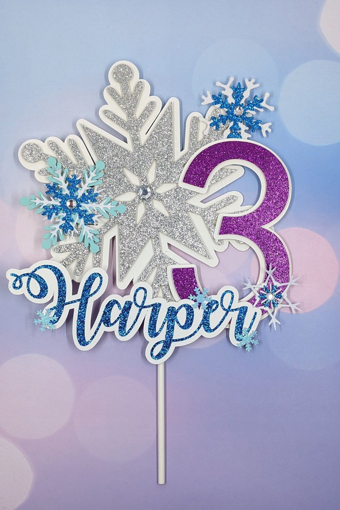 Frozen Snowflake Cake Topper Handmade Frozen Party Girl - Etsy
