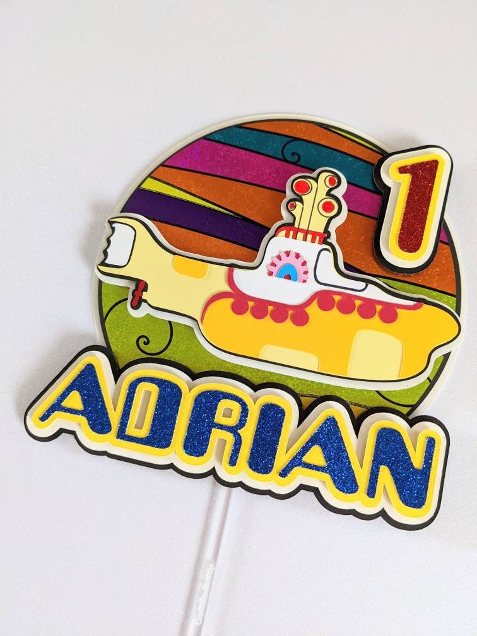 Yellow Submarine Cake Topper the Beatles Themed Birthday | Etsy