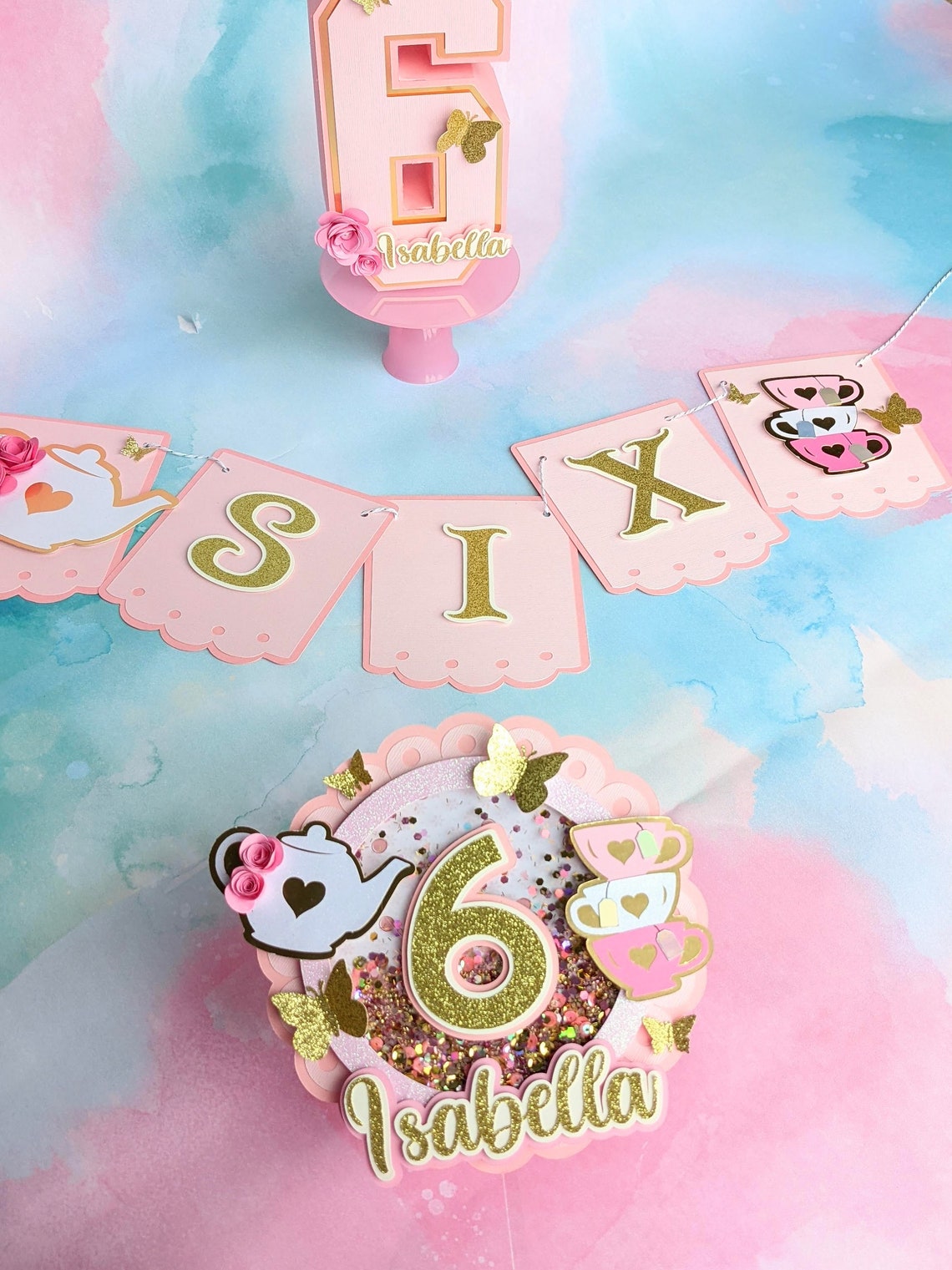 Tea Party 3D Number Table Centerpiece 8 Tall Par-tea | Etsy