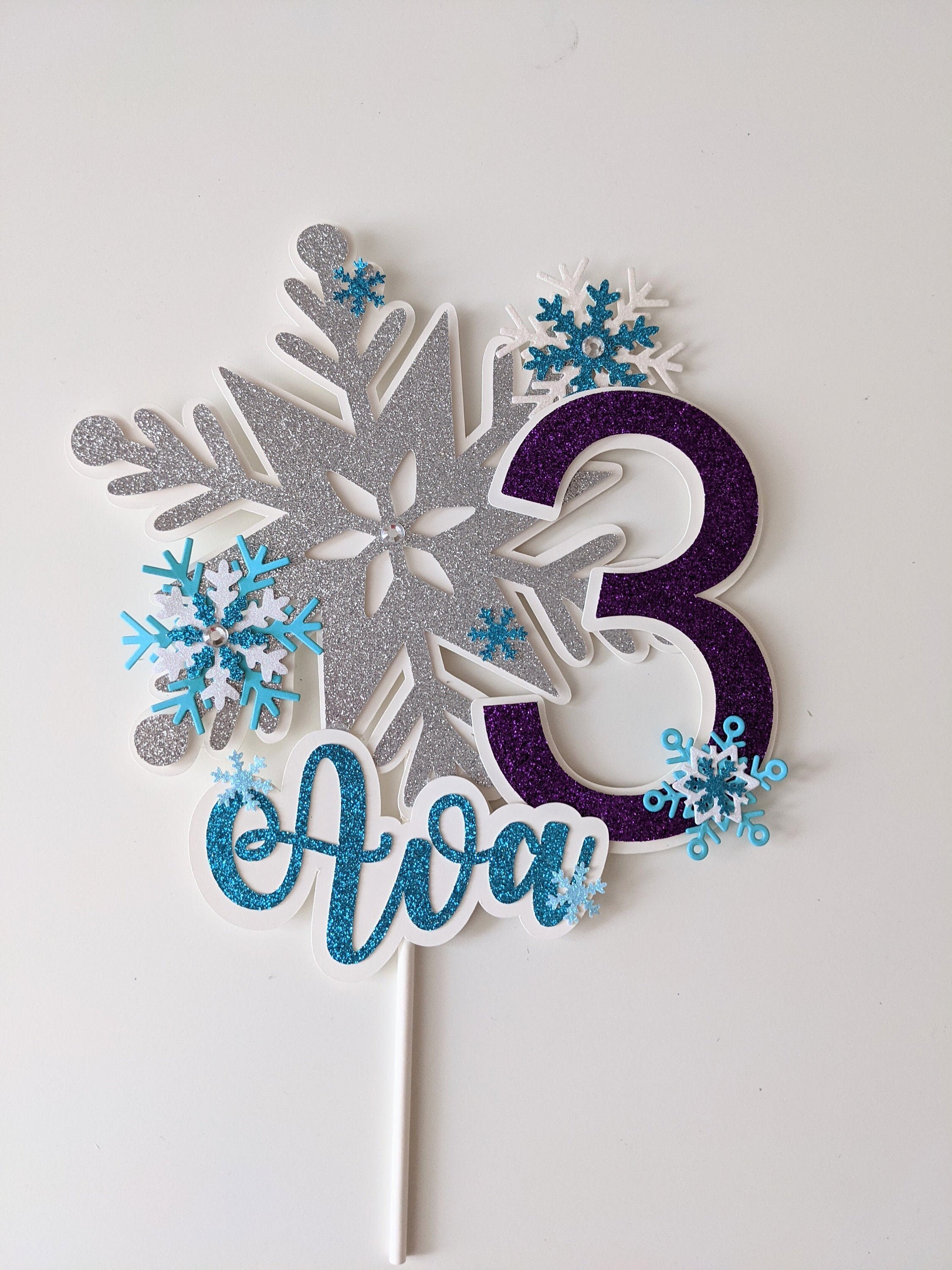 Frozen Snowflake Cake Topper Handmade Frozen Party Girl - Etsy