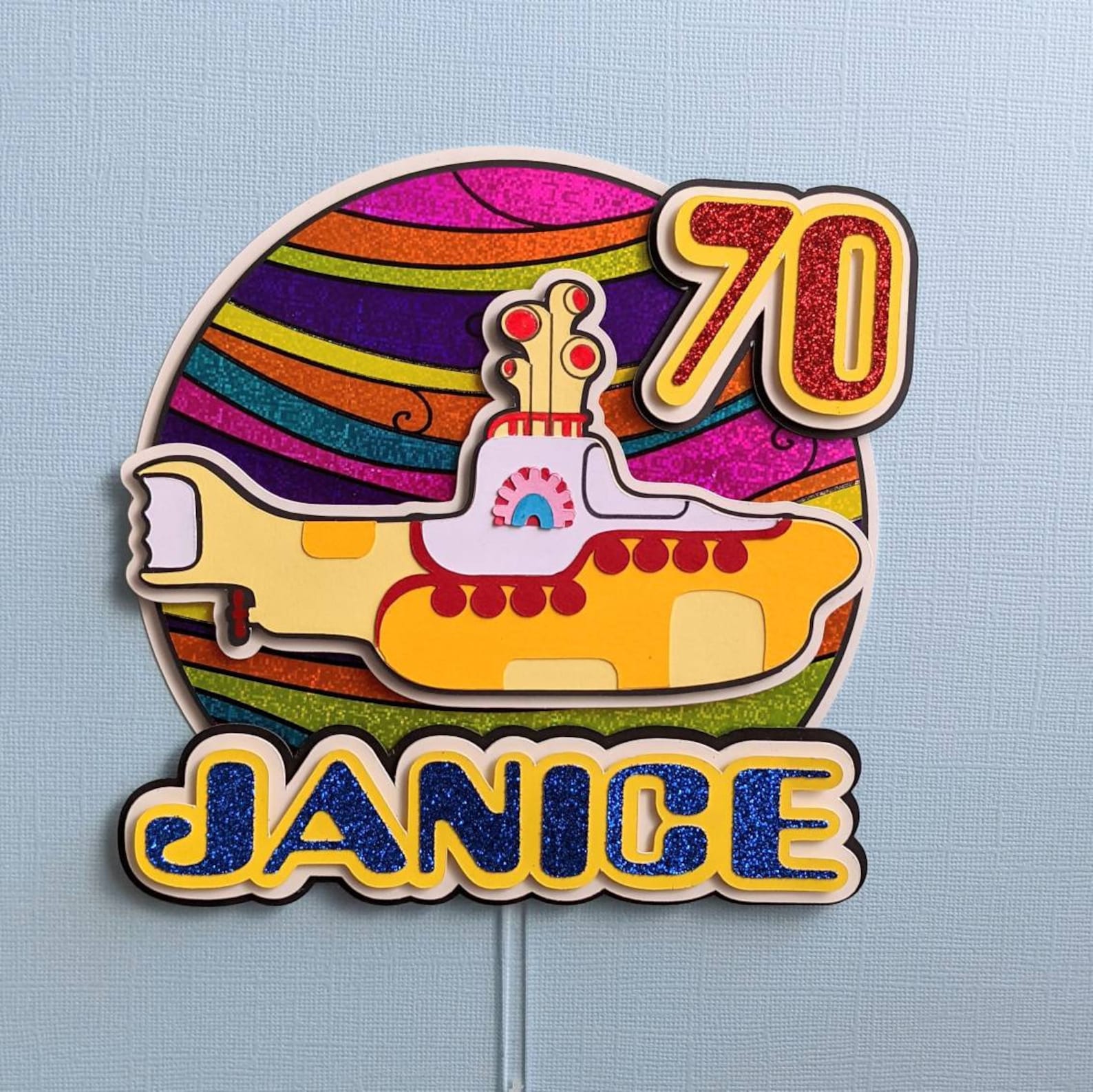 Yellow Submarine Cake Topper the Beatles Themed Birthday - Etsy