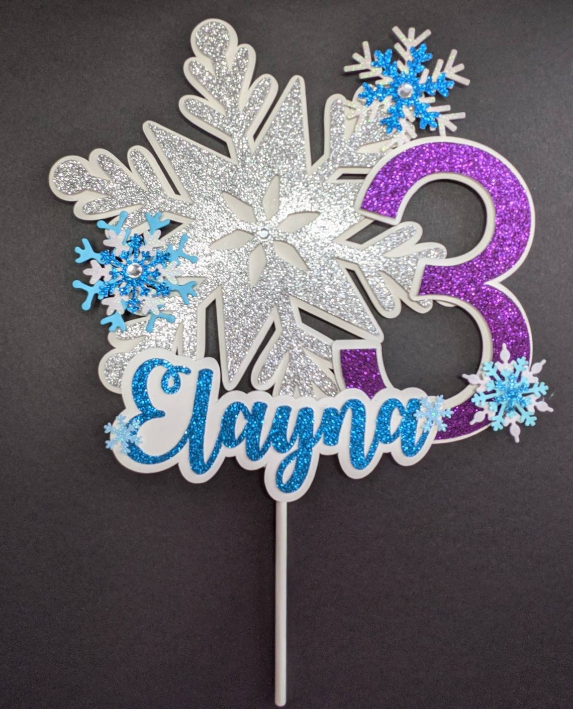 Frozen Snowflake Cake Topper Handmade Frozen Party Girl - Etsy