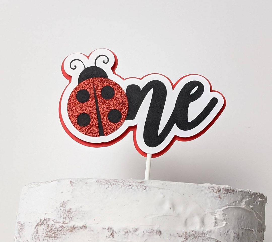 Ladybug ONE Cake Topper | Ladybug Cake Topper | Name is One | Mariquita ...