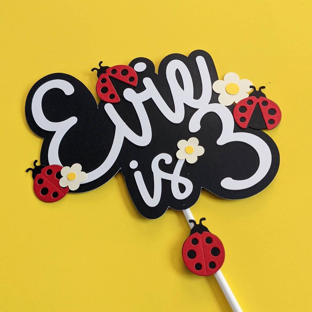 Ladybug Cake Topper Ladybug ONE Cake Topper Name is One - Etsy