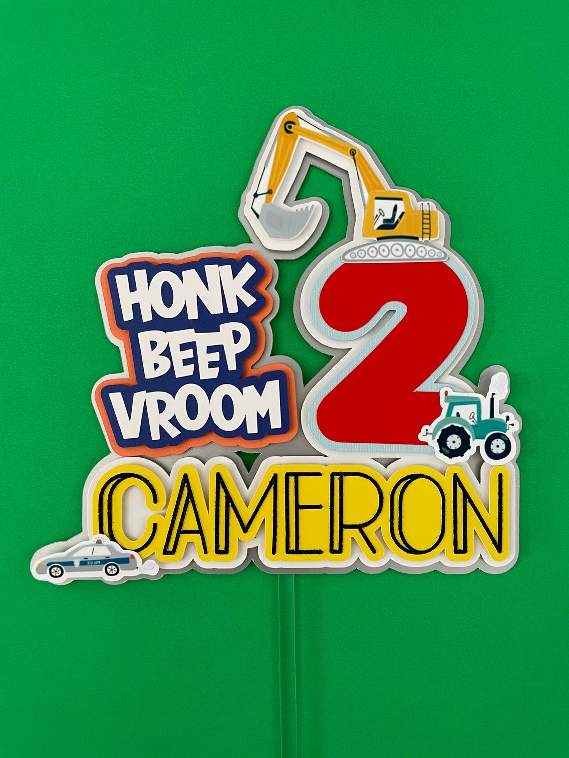 Honk Beep Vroom Cake Topper - Transportation Themed Birthday Party ...