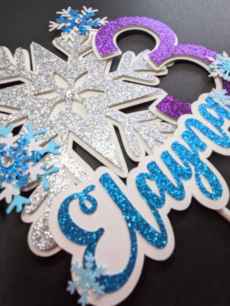 Frozen Snowflake Cake Topper Handmade Frozen Party Girl - Etsy