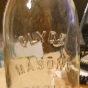 Jar, Clear Quart Clyde Mason's Improved Jar, Rare 1890 to 1900 Clyde ...