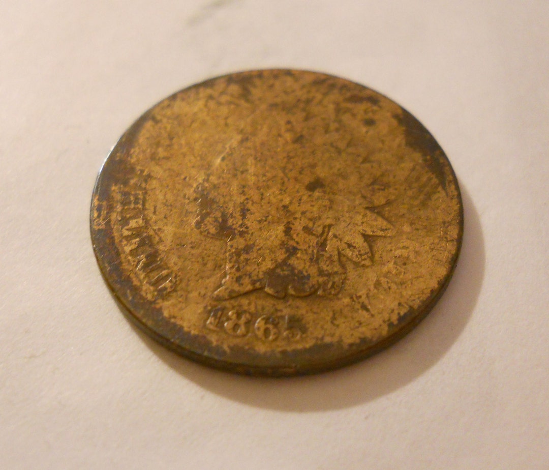 1865 Indian Head Penny , Fair Shape, Collectible Gold or Bronze Colored ...