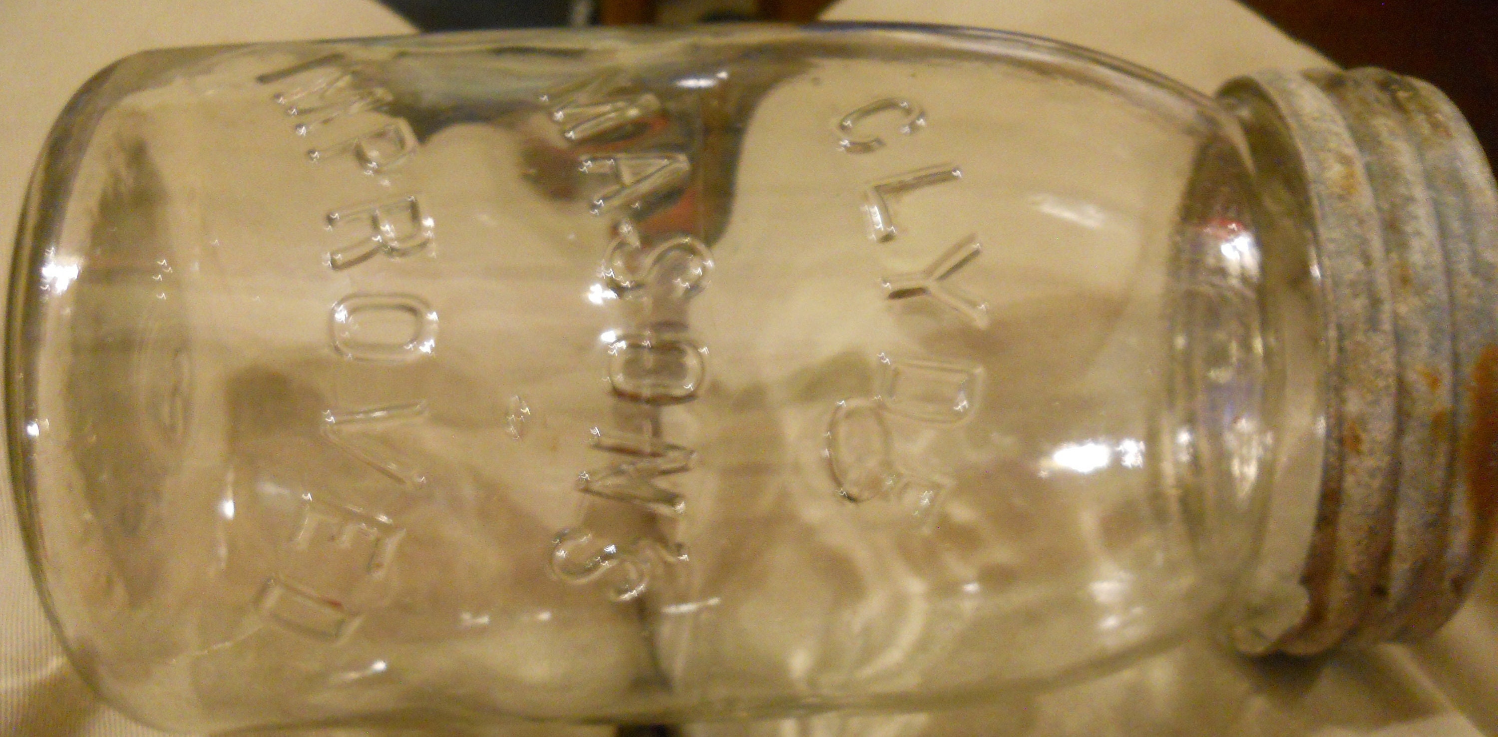 Jar Clear Quart Clyde Mason's Improved Jar Rare 1890 to - Etsy