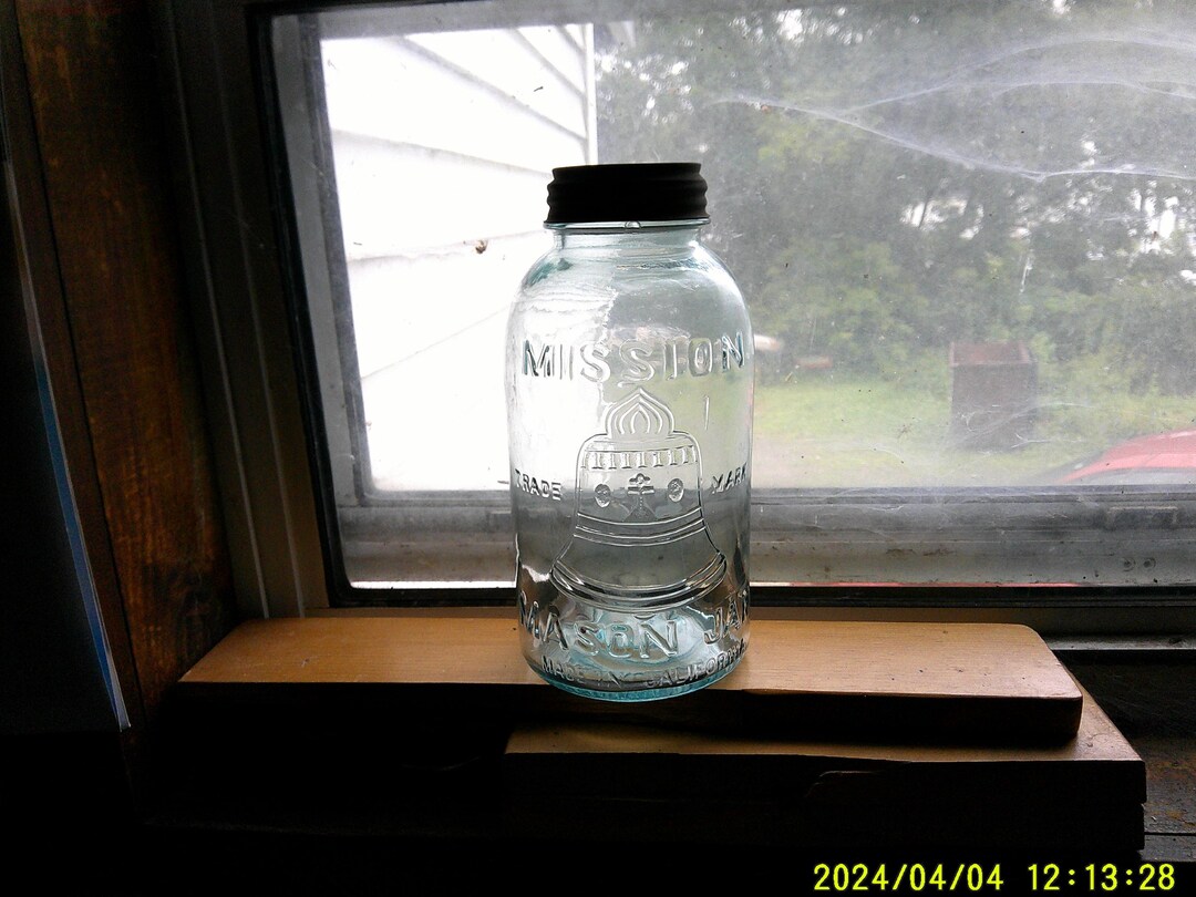 Mason Mission Half Gallon Jar, Embossed Mission Trade Made Bell in ...