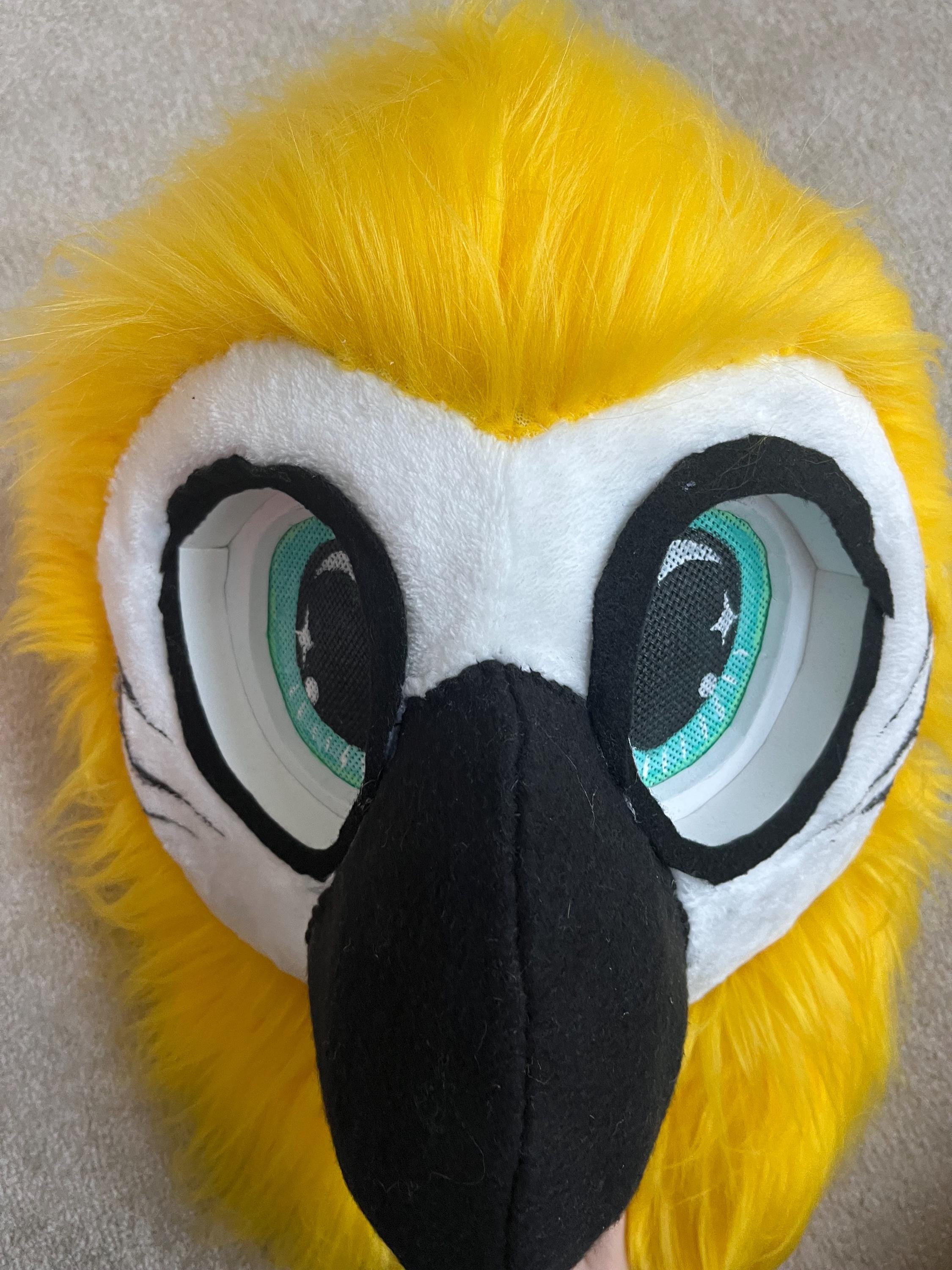 Yellow Parrot Fursuit Head FOR SALE! Fully Lined! Follow Me Eyes! Cheap ...