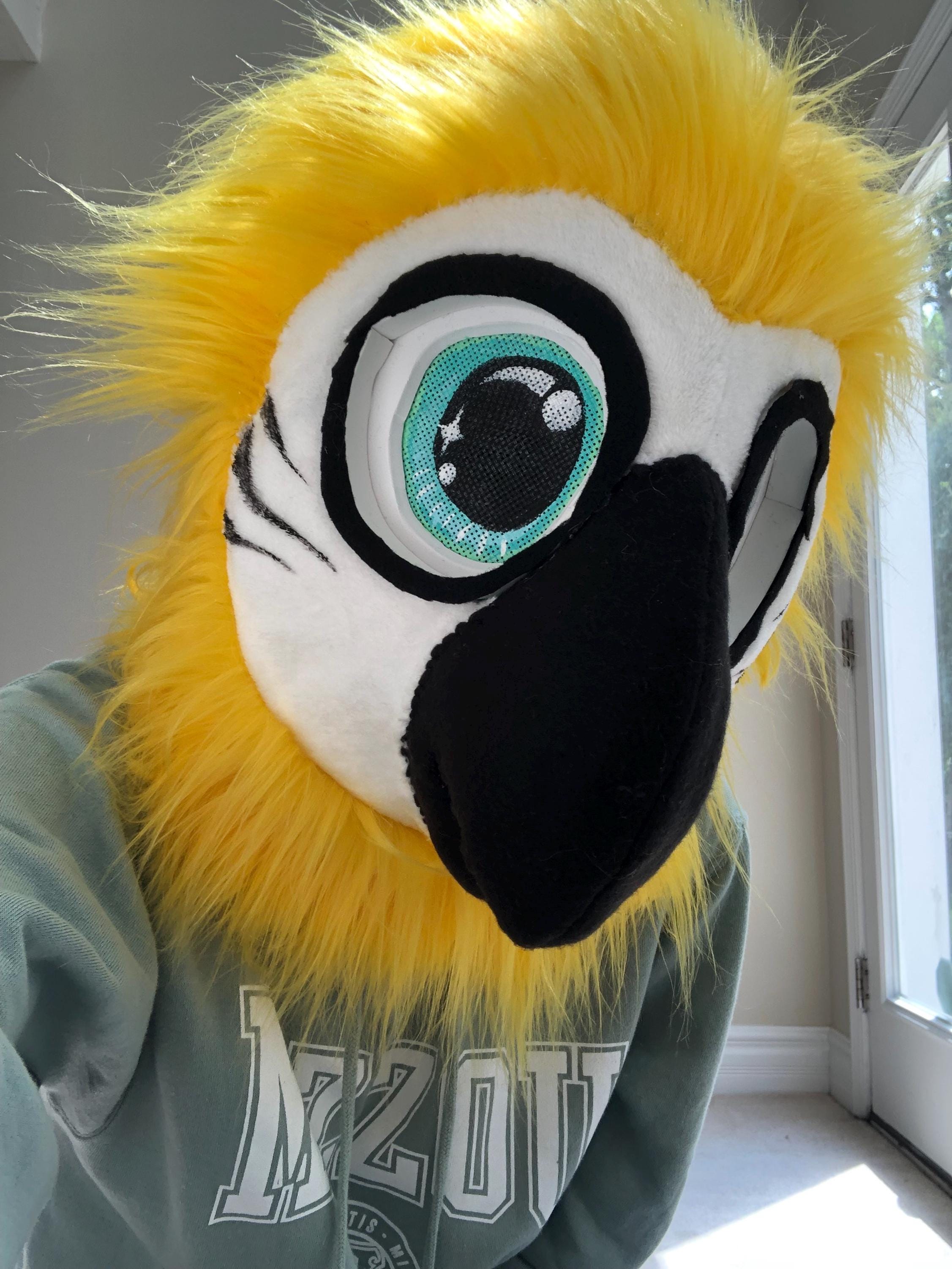 Yellow Parrot Fursuit Head FOR SALE! Fully Lined! Follow Me Eyes! Cheap ...