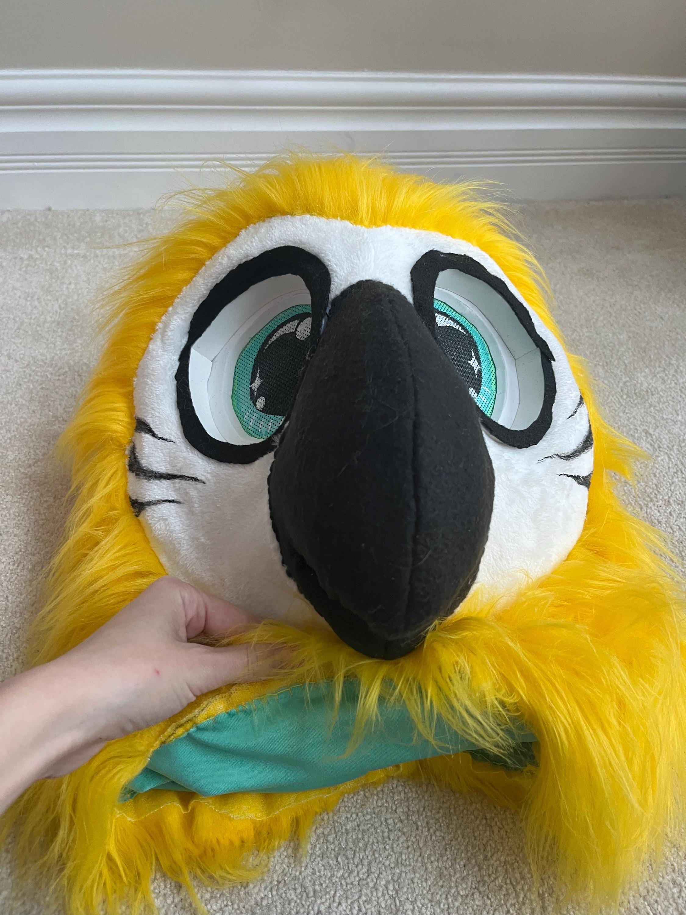 Yellow Parrot Fursuit Head FOR SALE! Fully Lined! Follow Me Eyes! Cheap ...