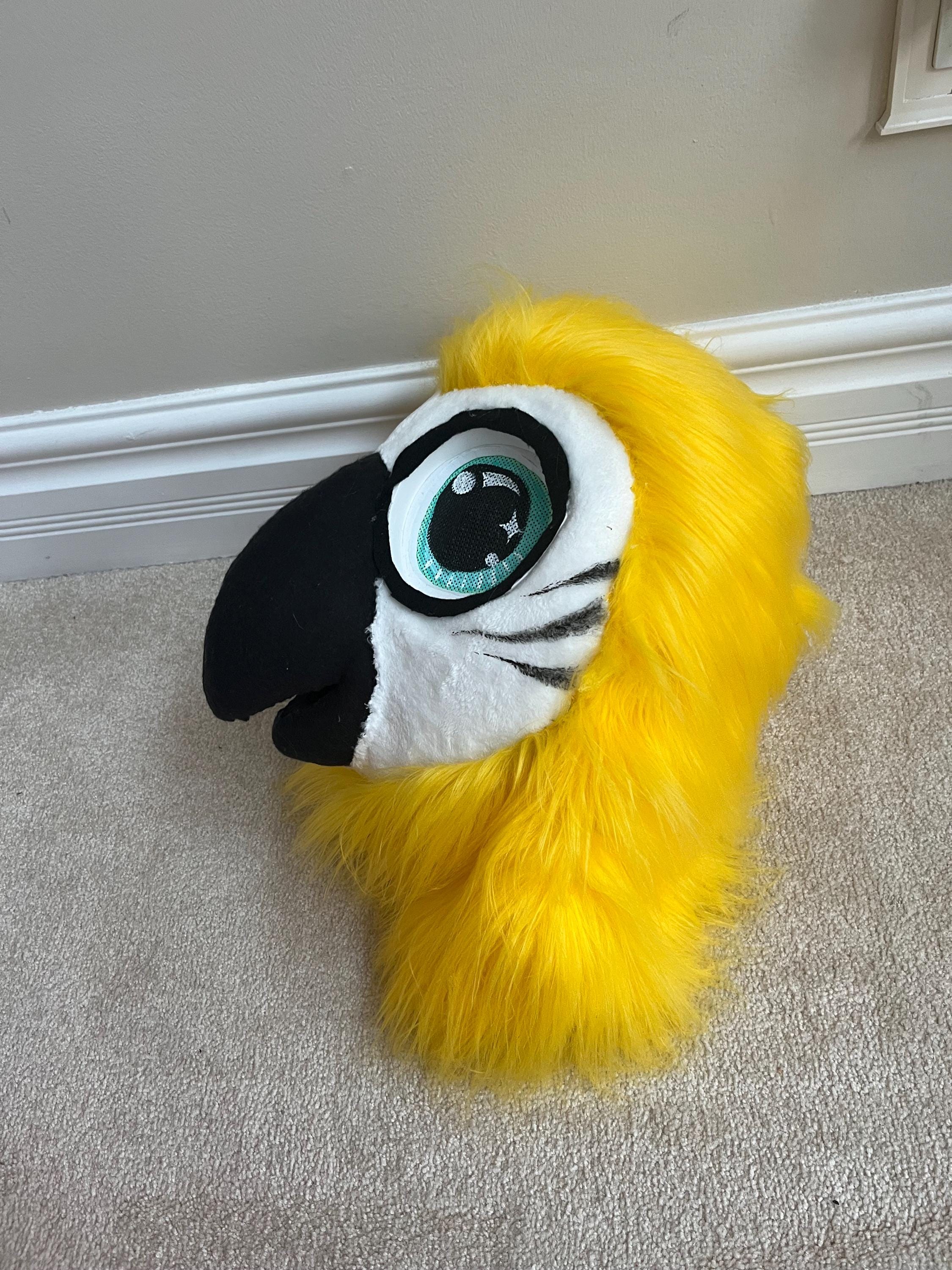 Yellow Parrot Fursuit Head FOR SALE! Fully Lined! Follow Me Eyes! Cheap ...