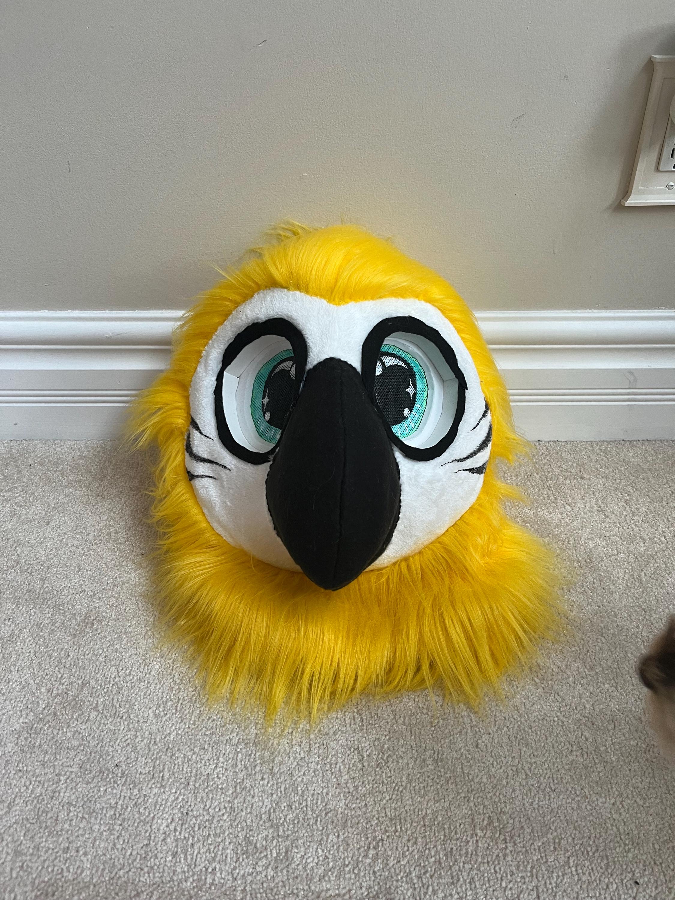 Yellow Parrot Fursuit Head FOR SALE! Fully Lined! Follow Me Eyes! Cheap ...