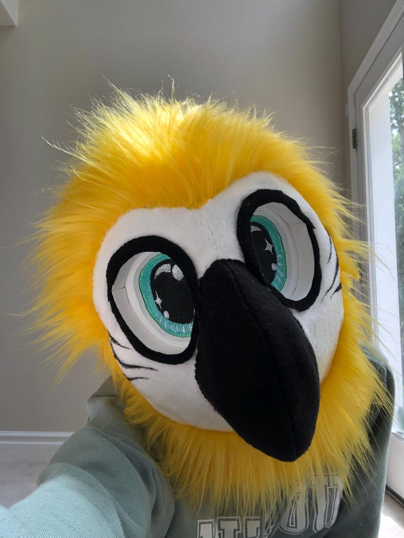 Yellow Parrot Fursuit Head FOR SALE! Fully Lined! Follow Me Eyes! Cheap ...