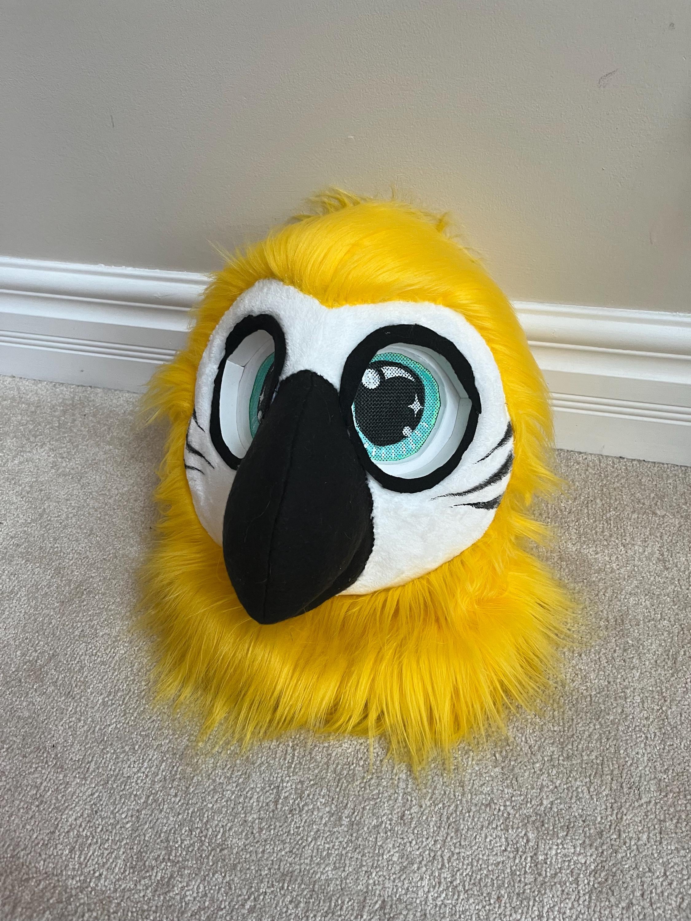 Yellow Parrot Fursuit Head FOR SALE! Fully Lined! Follow Me Eyes! Cheap ...