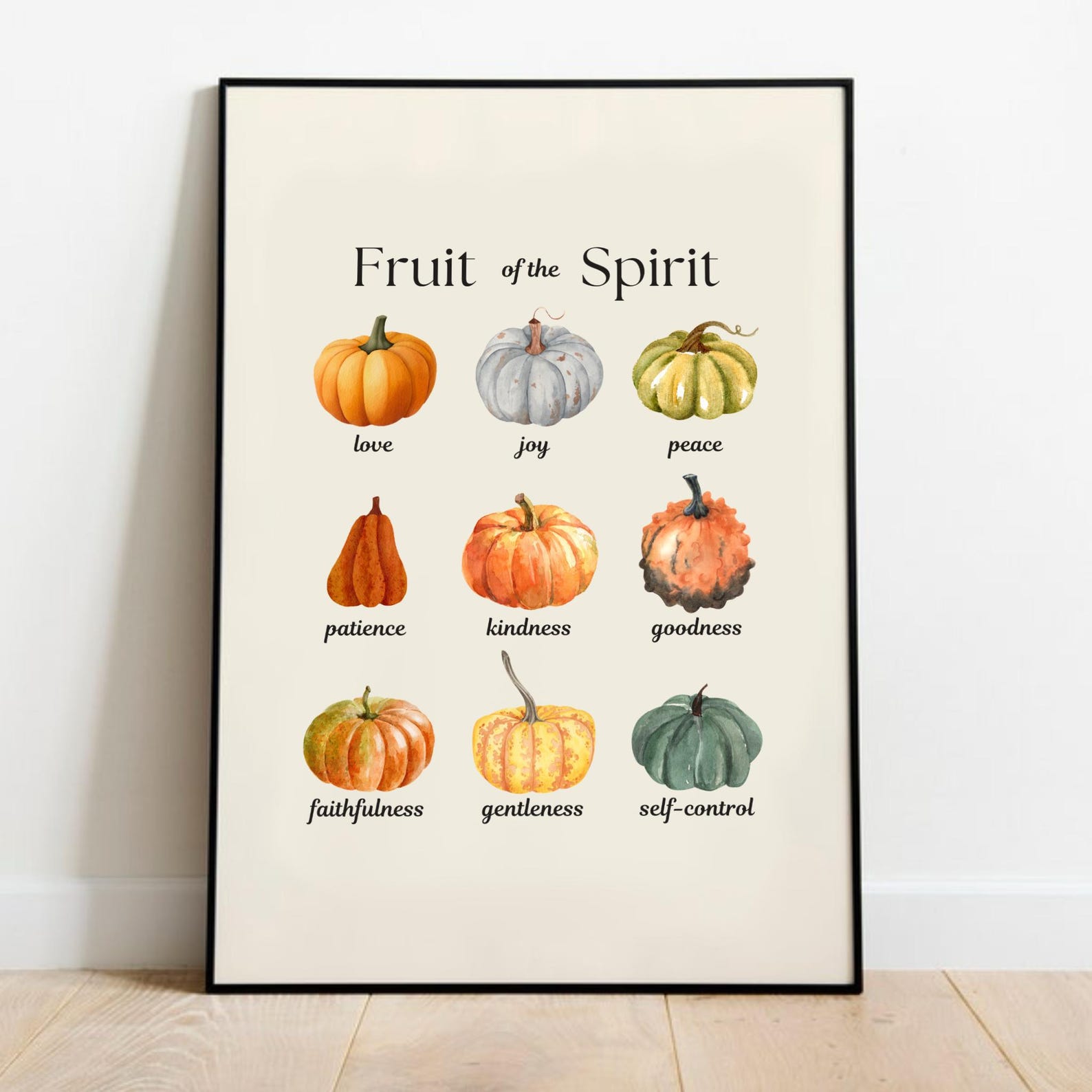 Fruit of the Spirit Printable Christian Fall Print Vintage Pumpkins ...