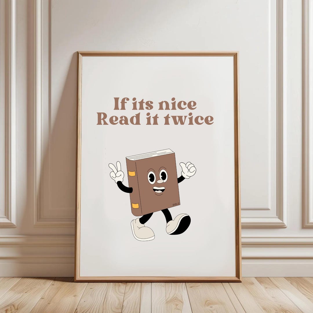 If It’s Nice Read It Twice Poster, Trendy Bible Decor, Retro Christian ...