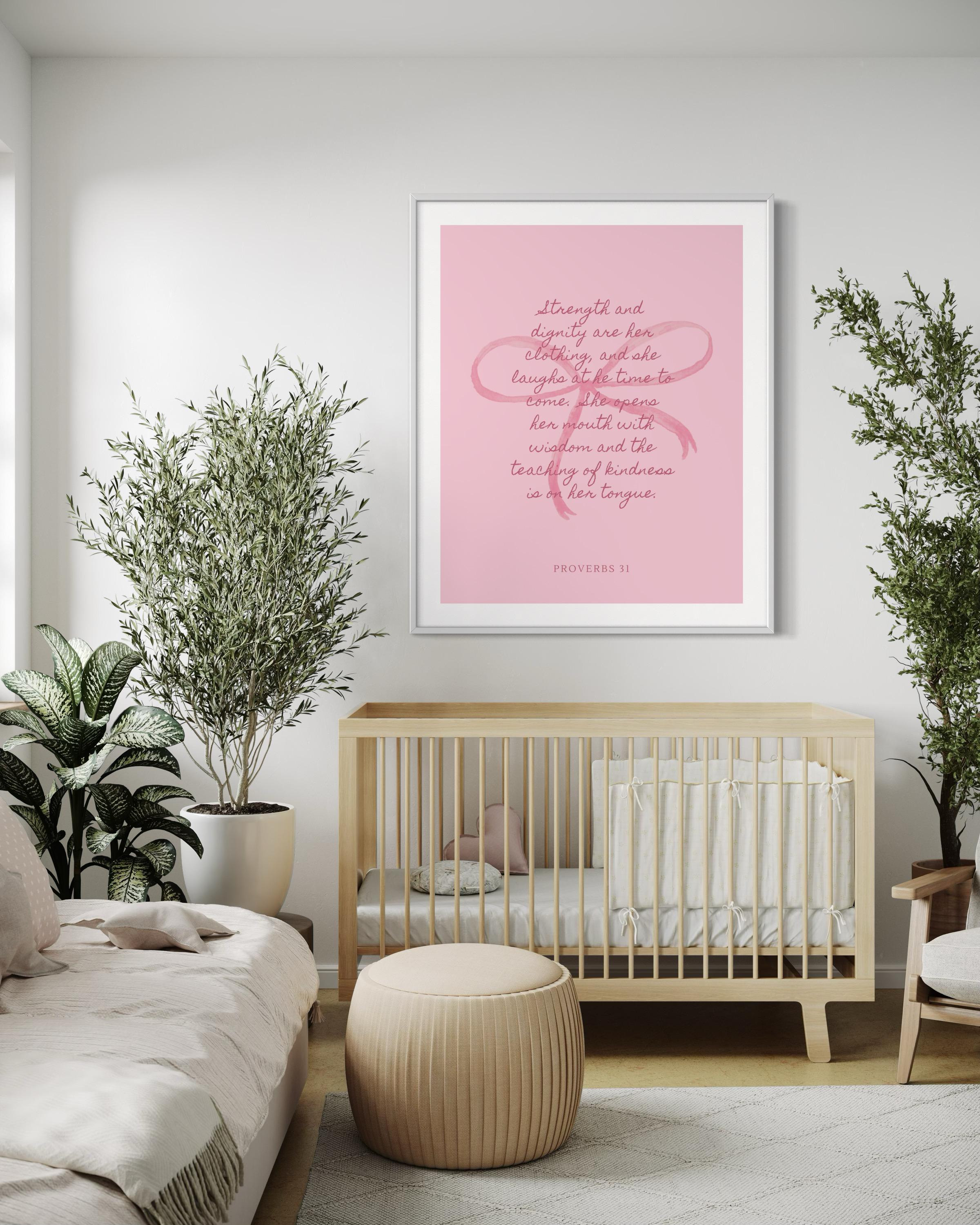 Proverbs 31, Woman Coquette Aesthetic Pink Bow Bible Verse, Gift for ...