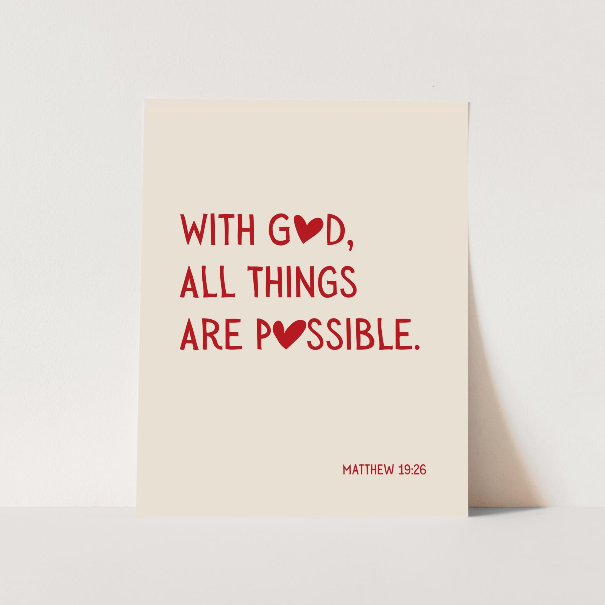 Minimalist Christian Wall Art Bible Scripture Poster With God All ...