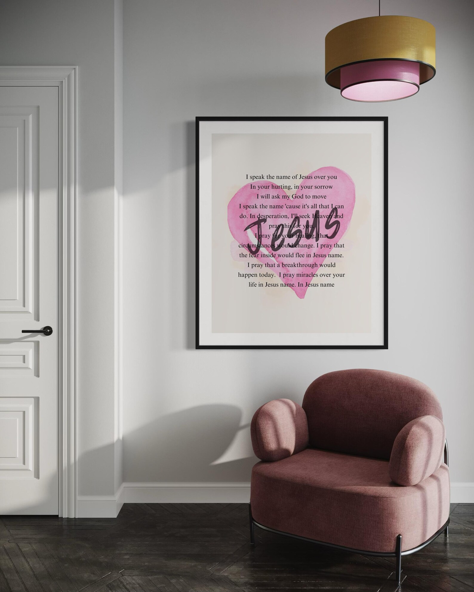 Christian Wall Art, Bible Verse, Pink Scriptural Print (digital ...