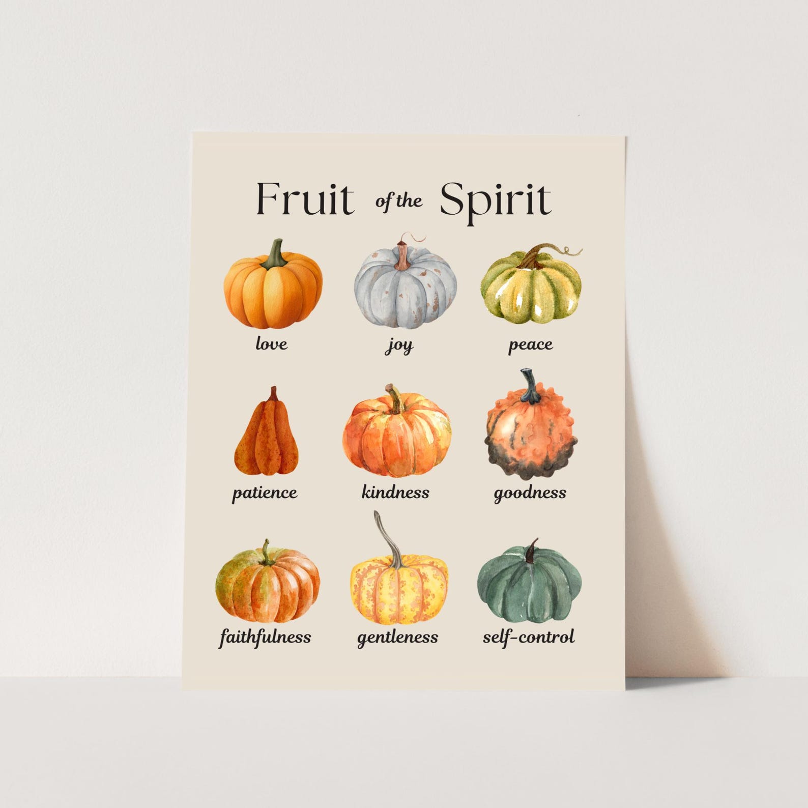 Fruit of the Spirit Printable Christian Fall Print Vintage Pumpkins ...
