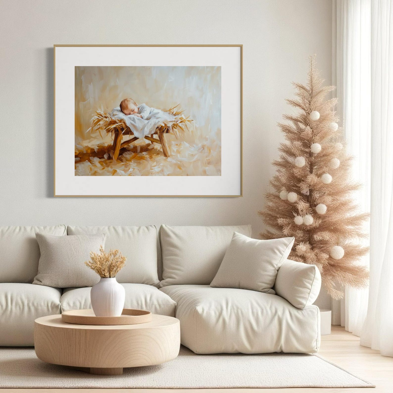 Baby Jesus Asleep in a Manger, O Holy Night, Birth of Jesus, Nativity ...