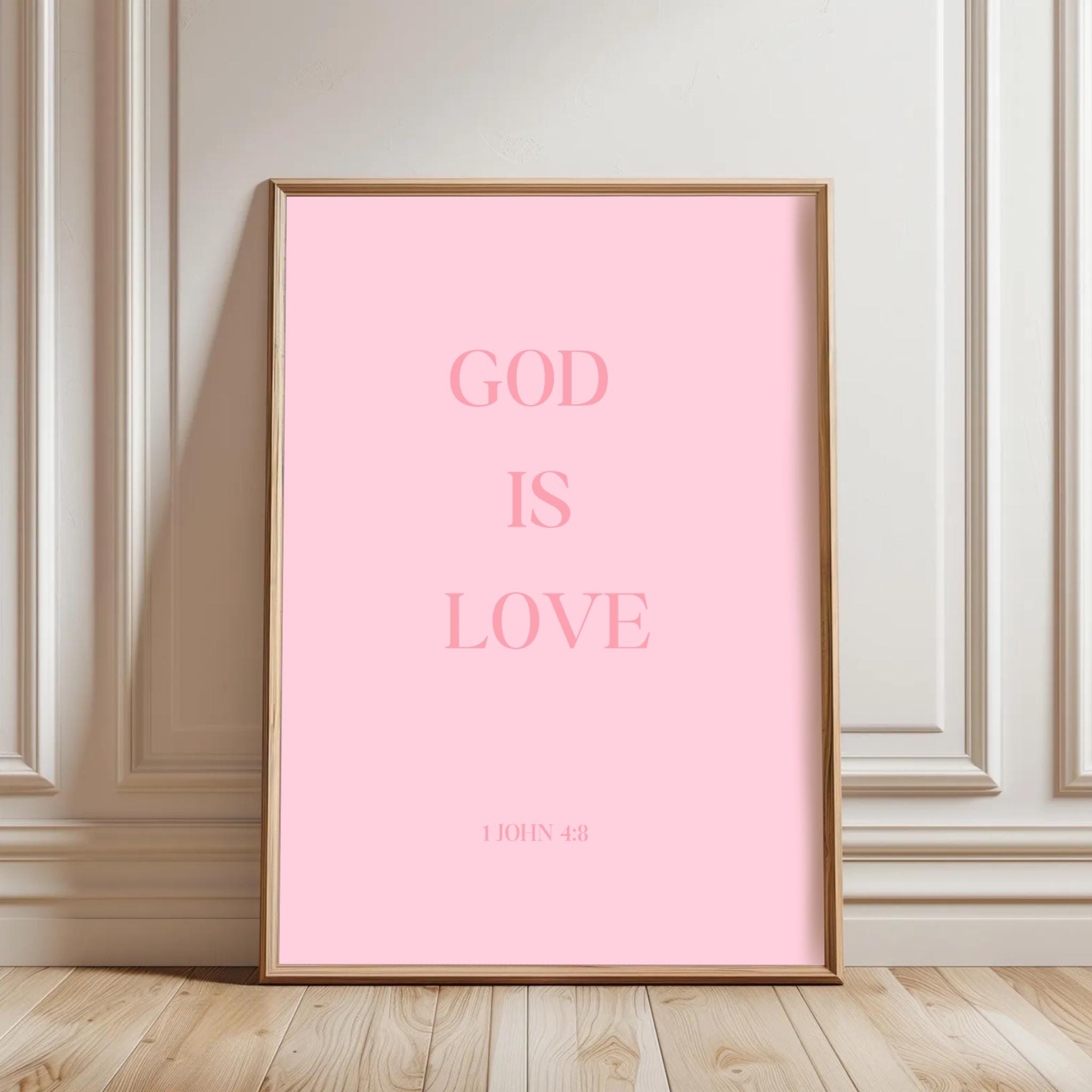 God is Love Bible Verse Poster Aesthetic Christian Encouragement Print ...