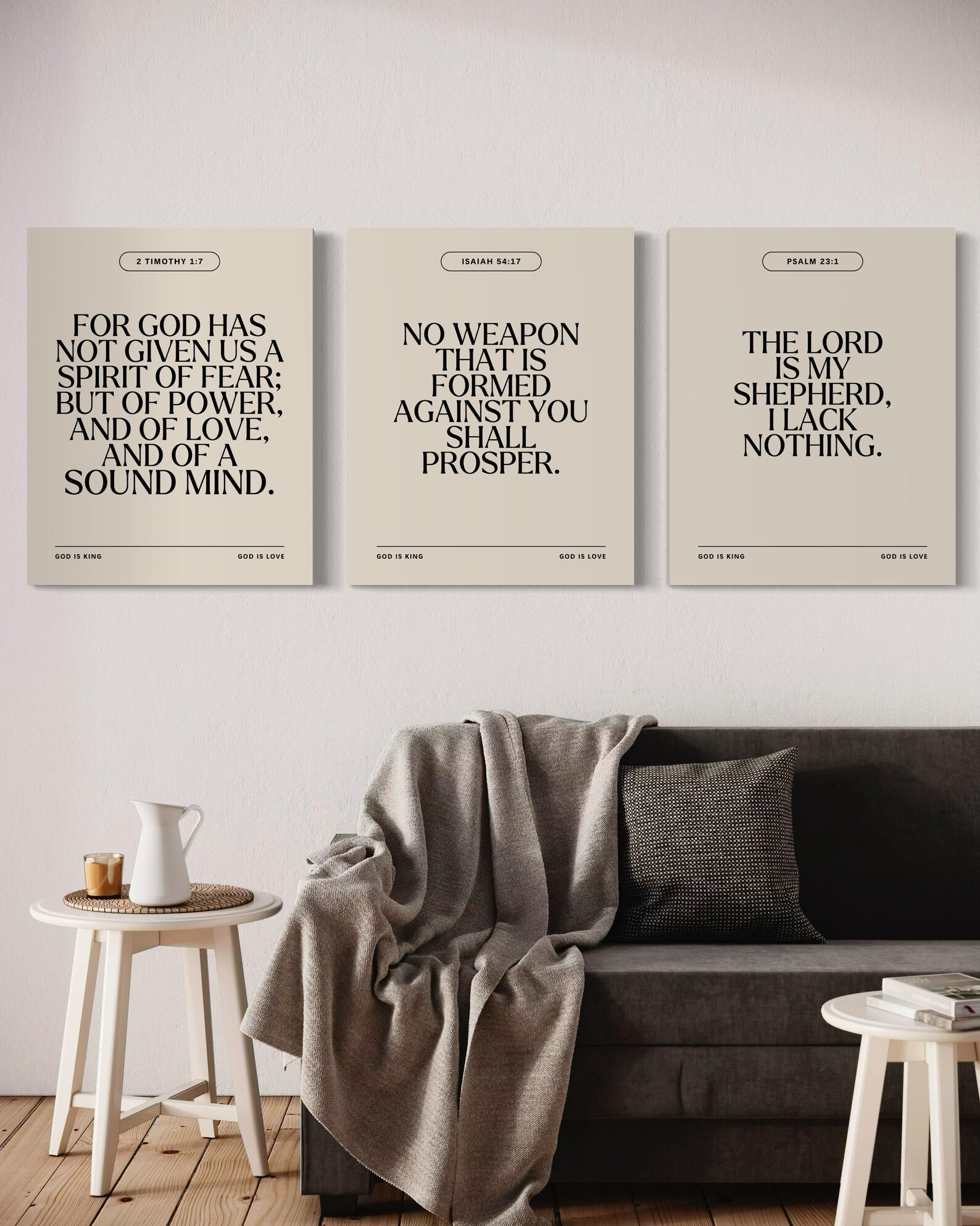 Faith Wall Art Prints, Neutral Tones, Modern Bible Verses (set of 3) - Etsy