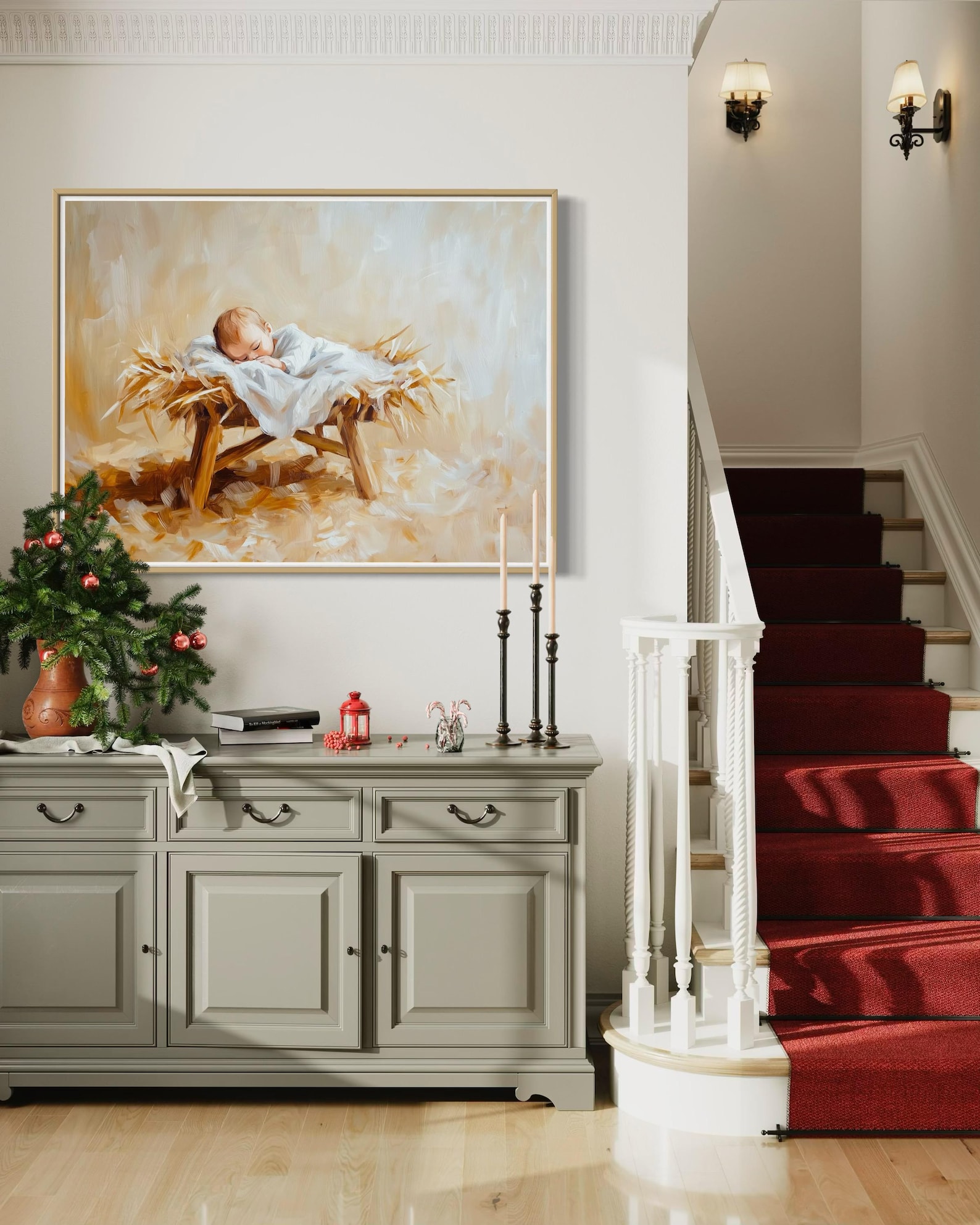 Baby Jesus Asleep in a Manger, O Holy Night, Birth of Jesus, Nativity ...