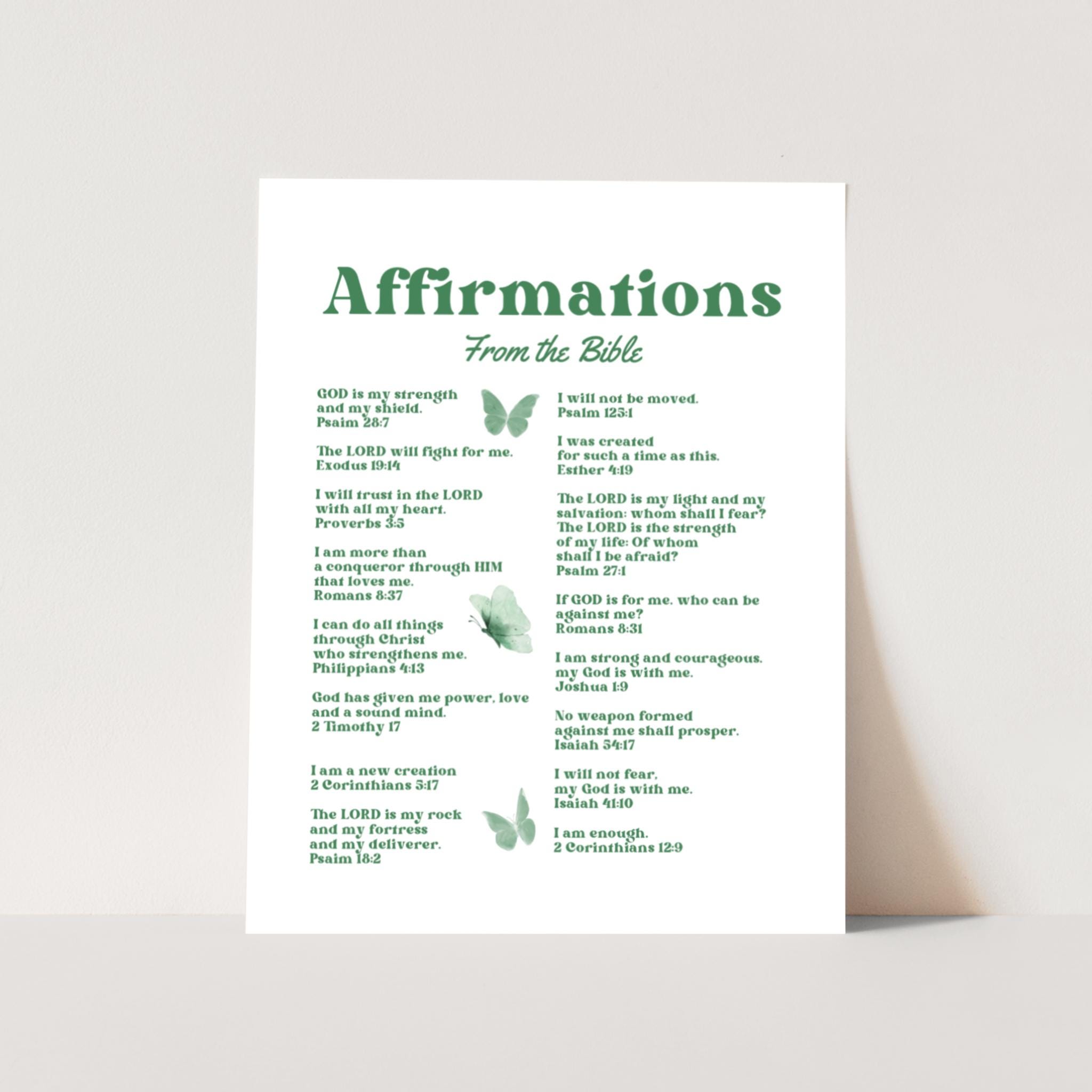 Scripture Affirmations Sage Green Butterflies Retro Trendy Preppy ...
