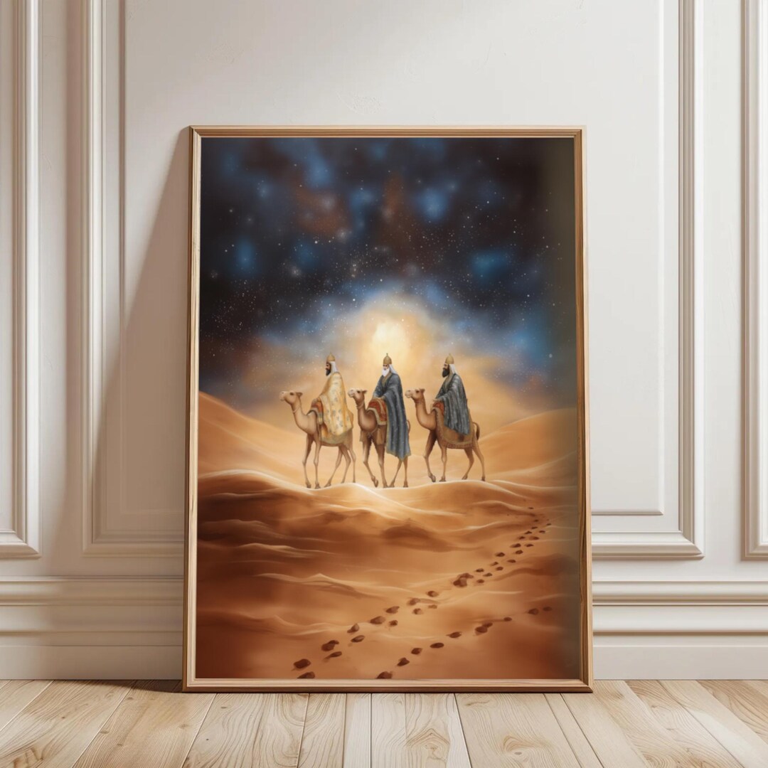 Three Wise Men Christmas Printable Wall Art, Three Kings Follow the ...