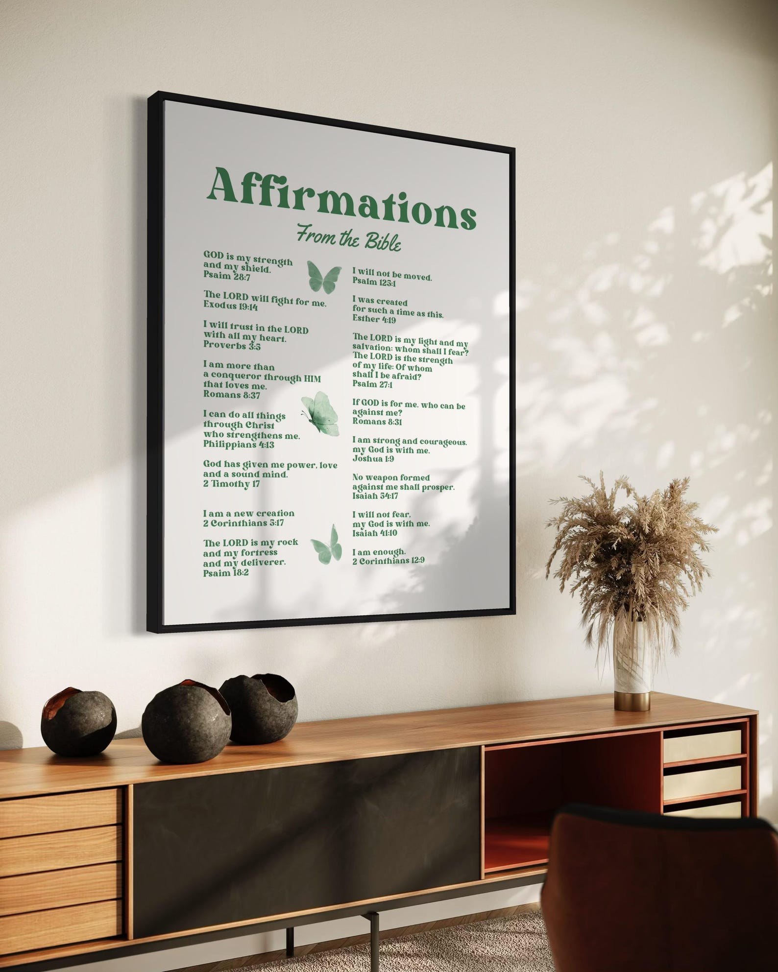 Scripture Affirmations Sage Green Butterflies Retro Trendy Preppy ...