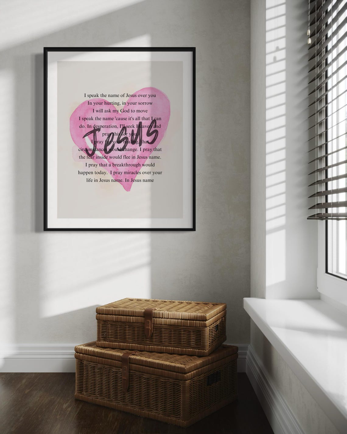 Christian Wall Art, Bible Verse, Pink Scriptural Print (digital ...