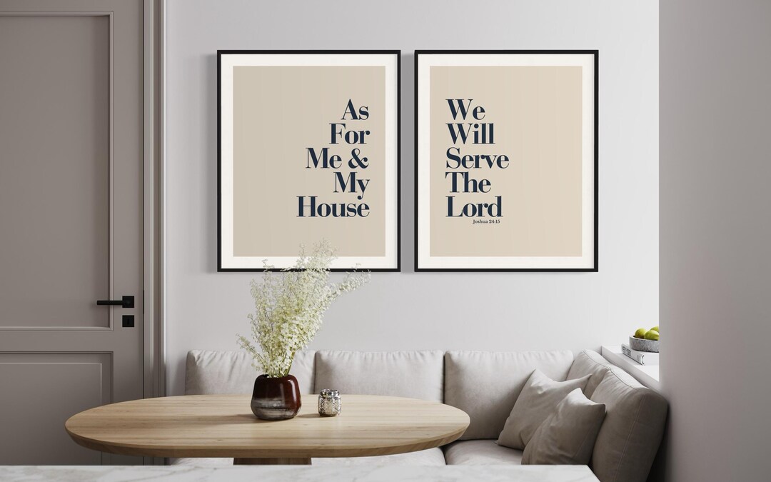 Joshua 24 15 We Will Serve the Lord Set of 2 Christian Wall Art ...