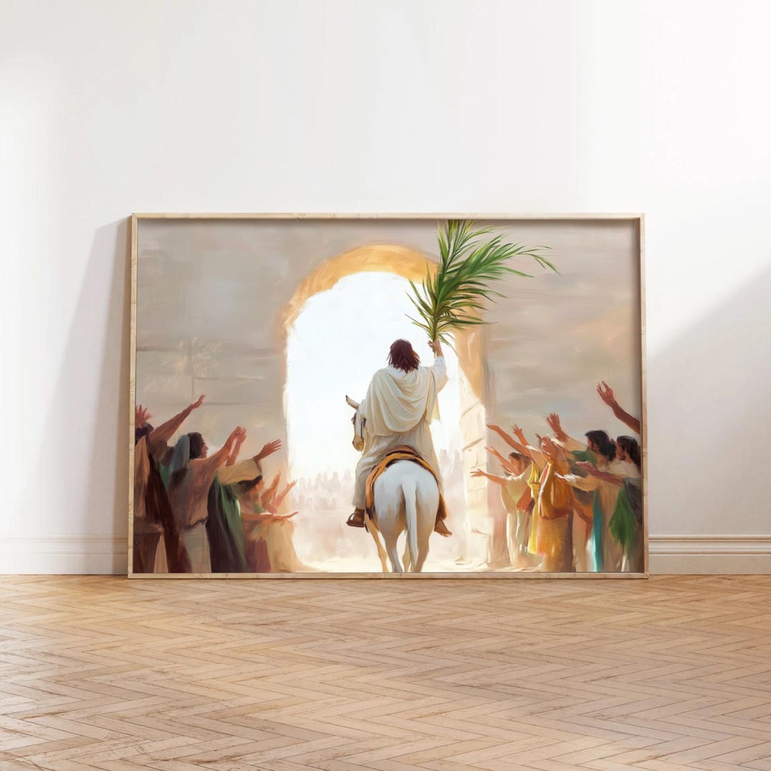 Jesus Triumphal Entry Into Jerusalem Print, Palm Sunday Wall Art ...