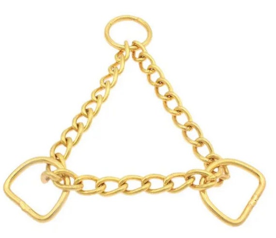 Gold solid brass welded martingale chain high quality for diy | Etsy