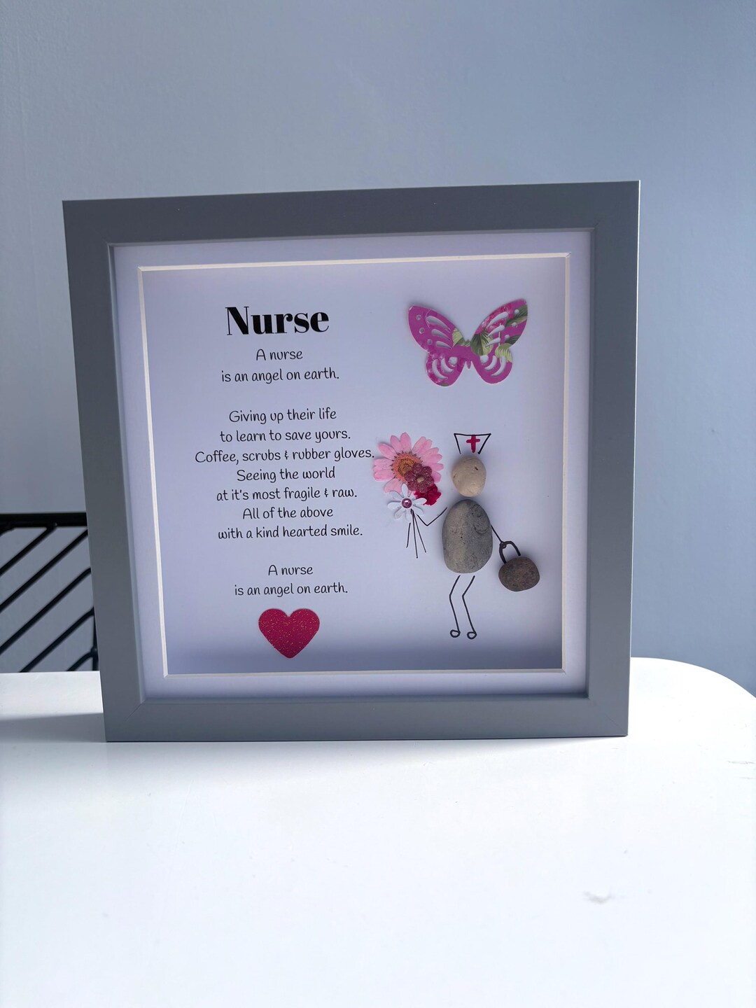 Handmade Pebble Art Nurse Gift - Framed Poem - NHS Doctor Nurse ...